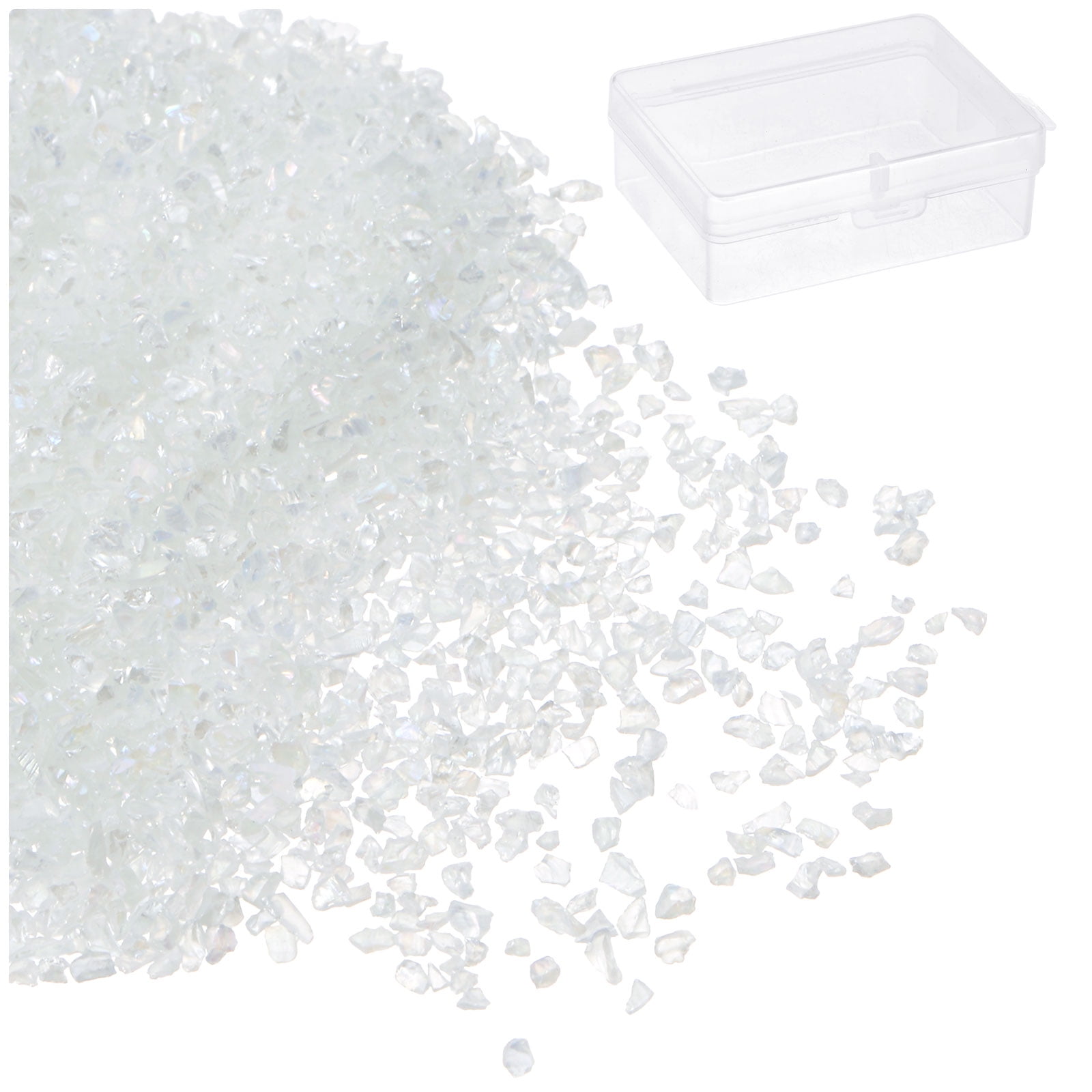 50g Crushed Glass Chips 1-3mm, White - Walmart.com