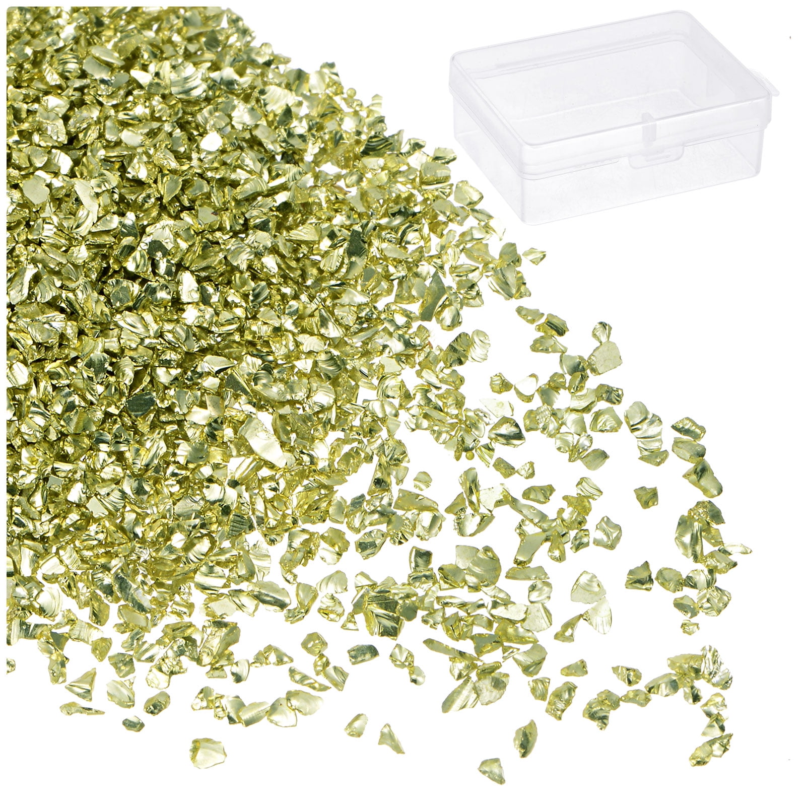 50g Crushed Glass Chips 1-3mm, Yellow Green - Walmart.com