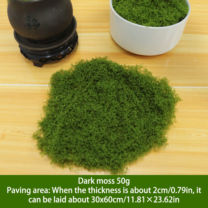 50g Fake Moss DIY Crafts Grass Artificial Moss Faux Preserved Green ...