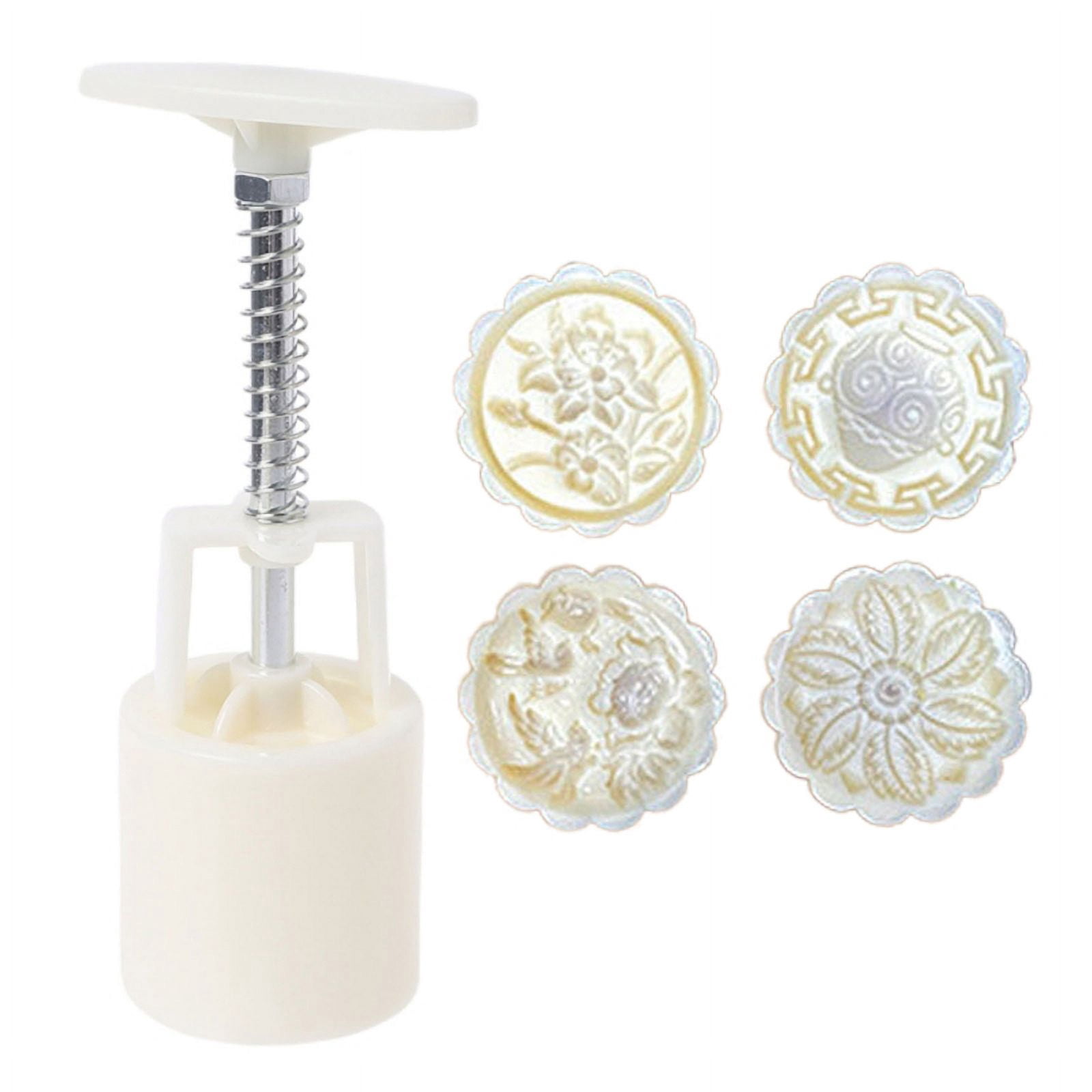 50g Mooncake Mold with 4 Different Patterns Flower Shape Mid-Autumn ...
