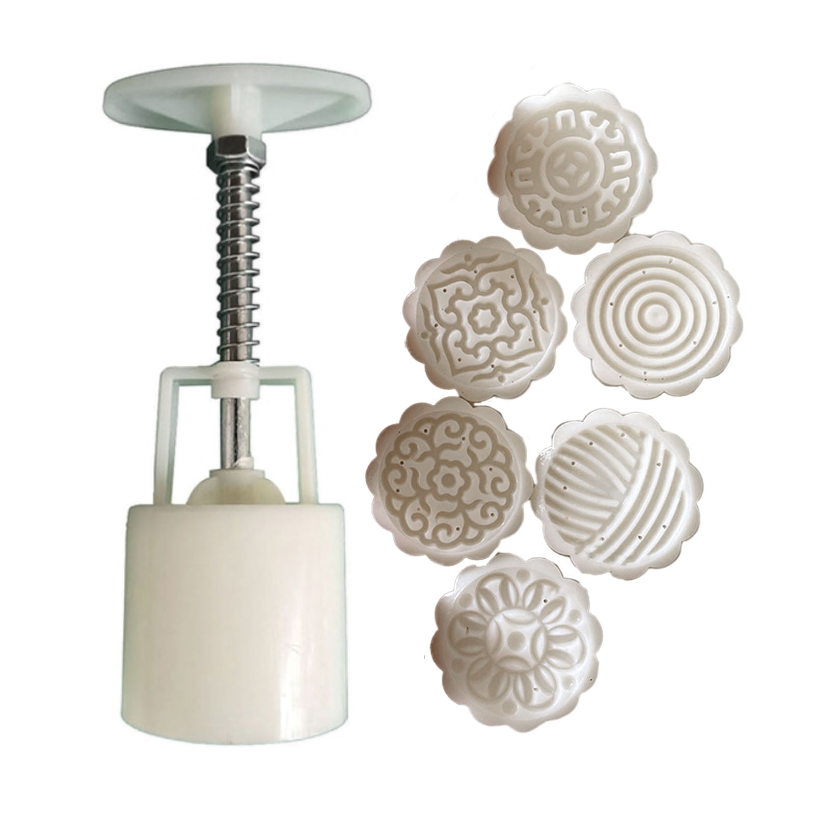 50g Plastic Material Mooncake Mold Flower Shape Stamps Moon Cakes ...