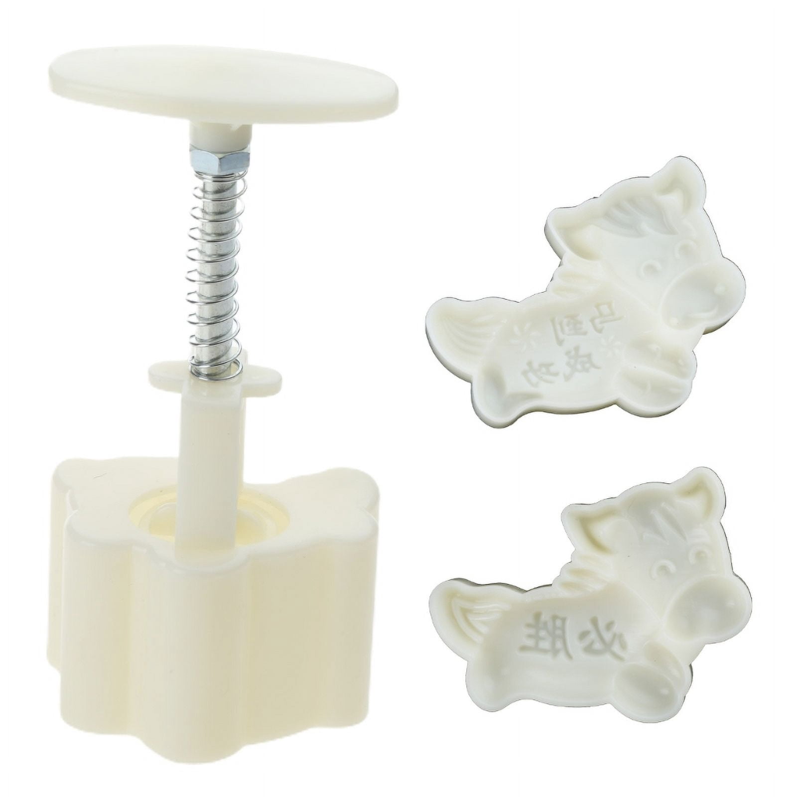 50g Plastic Material Mooncake Molds Horse Shaped Mooncake Stamps DIY ...