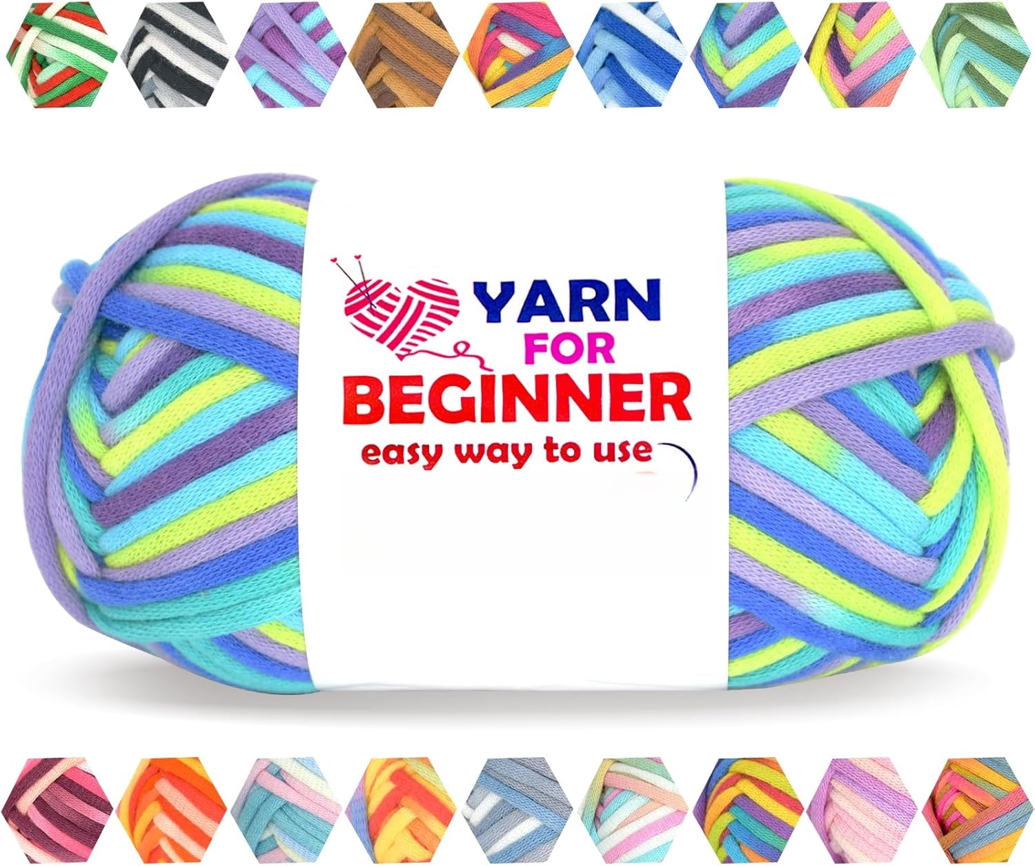 Minzimin 50g Rainbow Beginner Crochet Yarn for Crocheting and Knitting ...