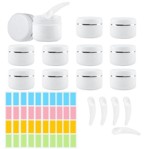 50g Round Empty Container Jar 12 Pieces Refillable Cosmetic Containers ...