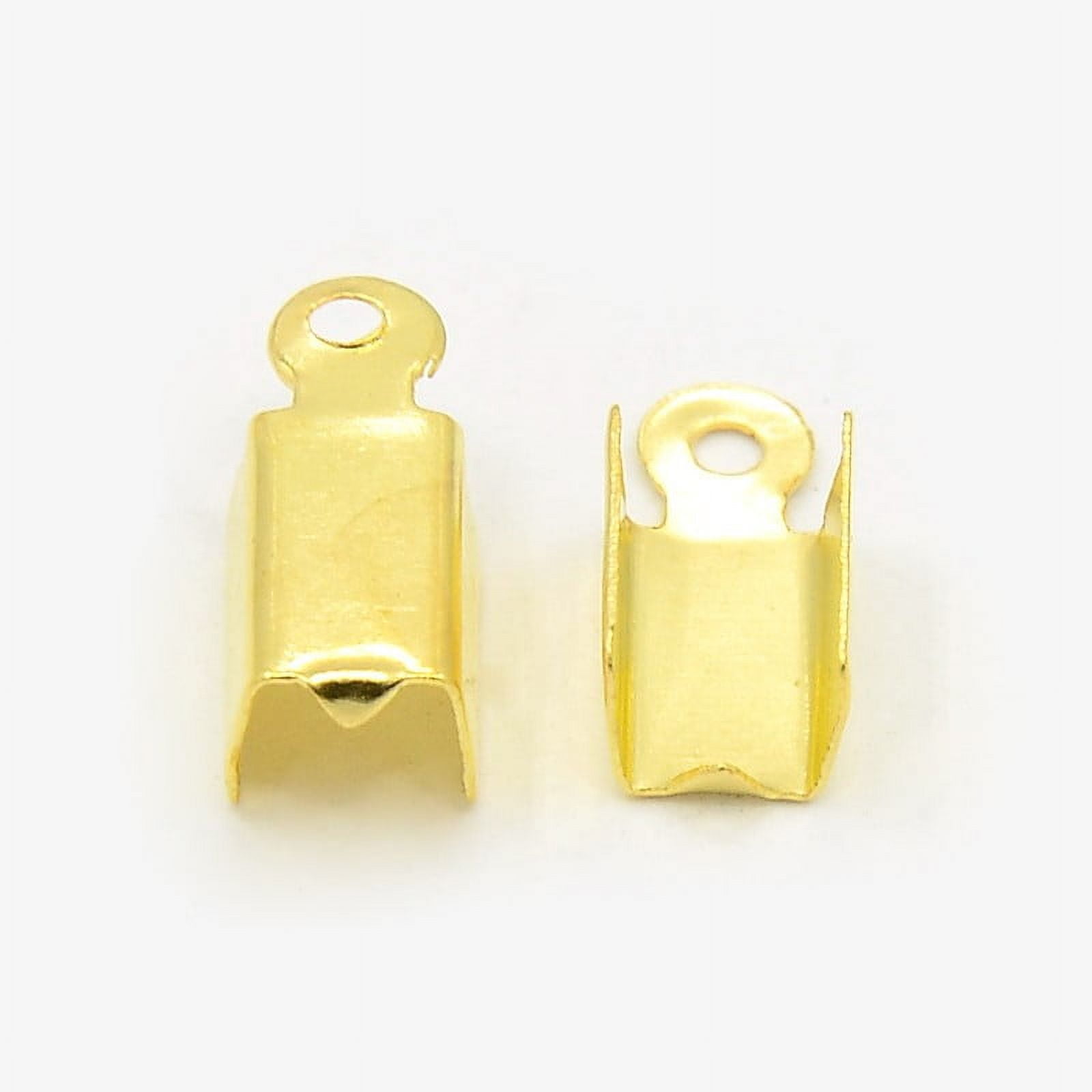 50gs Iron Folding Crimp Ends Fold Over Crimp Cord Ends Golden 13 ...