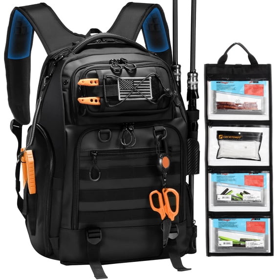 50l Fishing Tackle Backpack With Removable Lure Wraps 2 Rod Holders ...