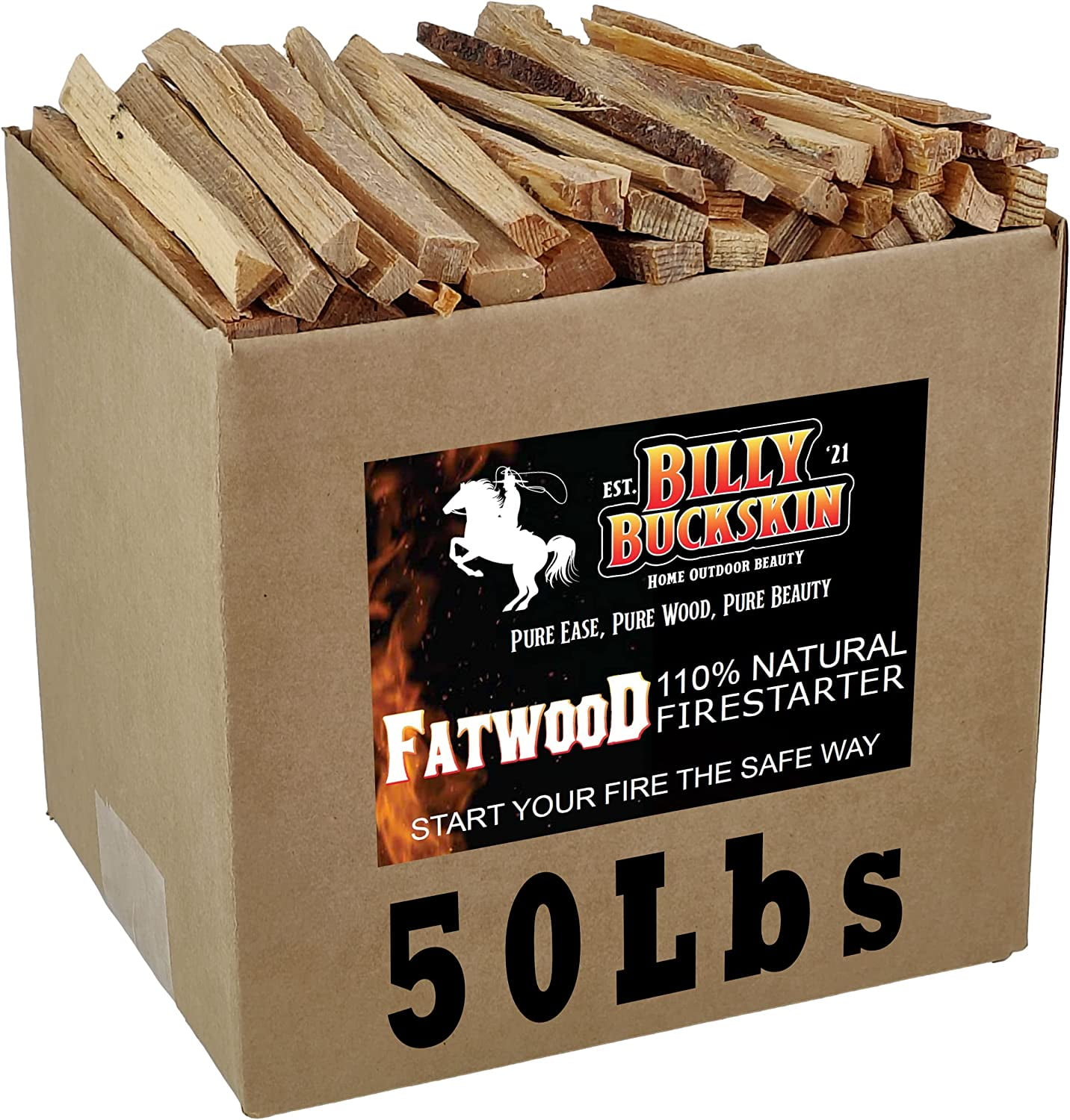 50lb Fatwood Fire Starter Sticks,Fire Starters for Fire Pit, Campfire ...