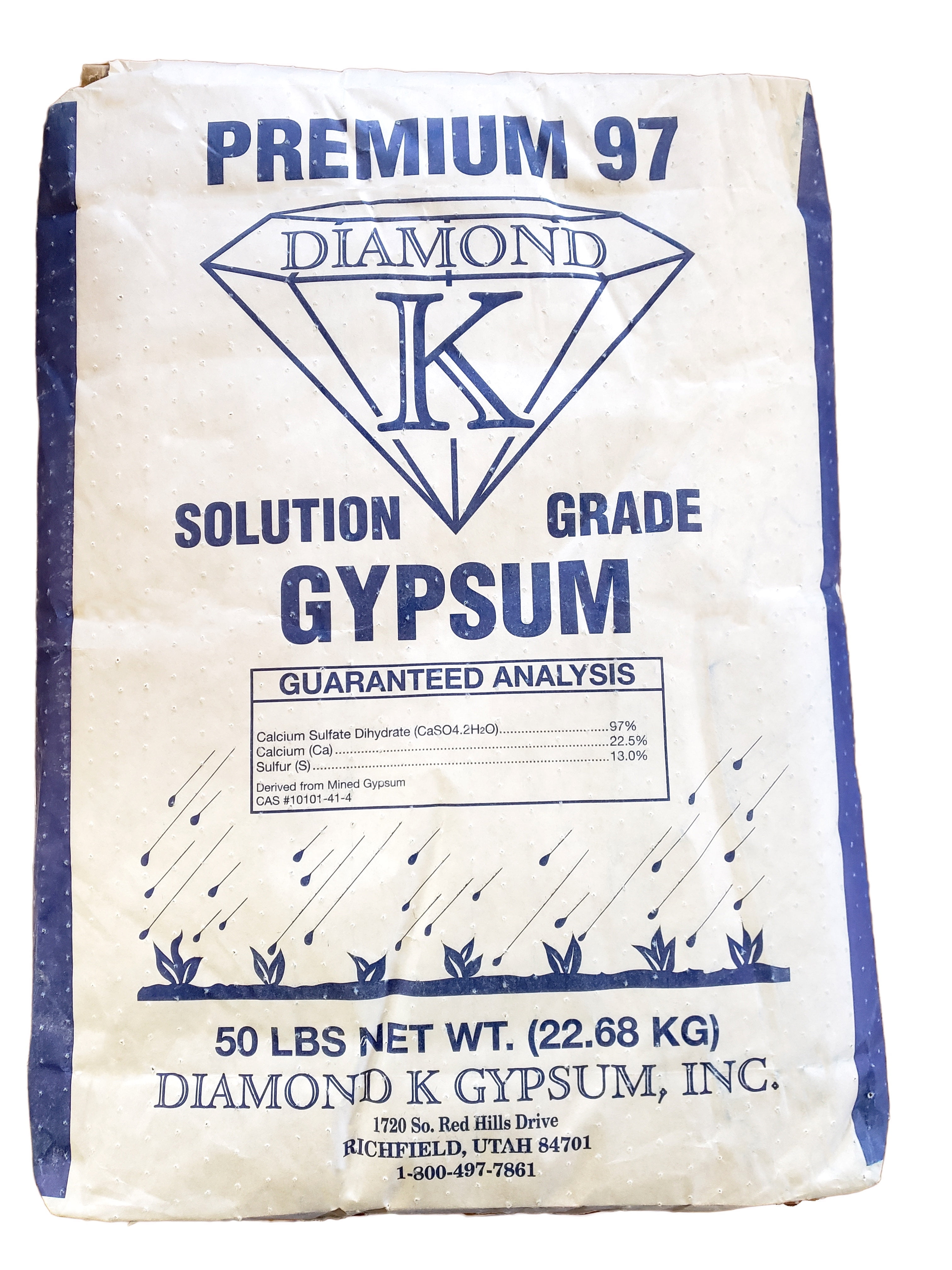 Diamond K 50lb Solution Grade Gypsum Fertilizer Powder for Soil Acid ...