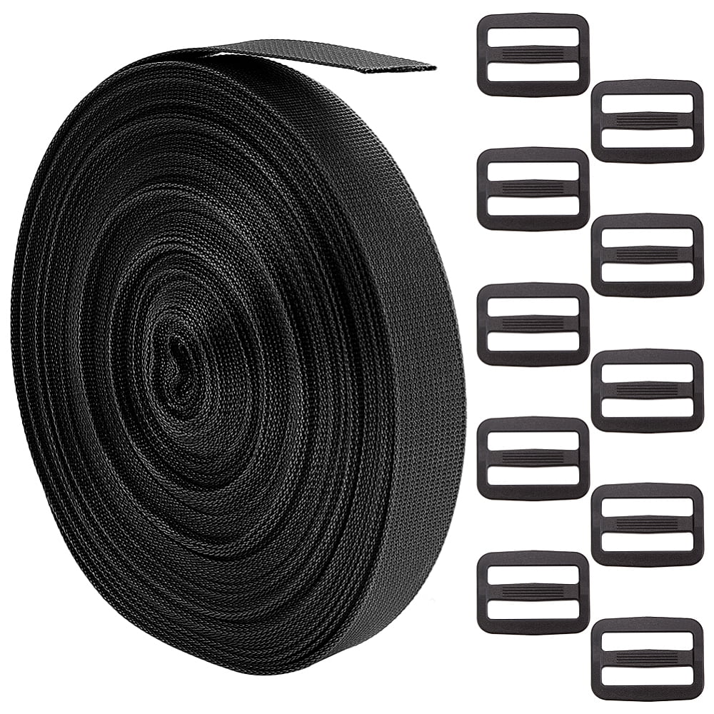 50m Polyester Ribbon with 20Pcs Plastic Buckle Clasps for Bag Strap ...