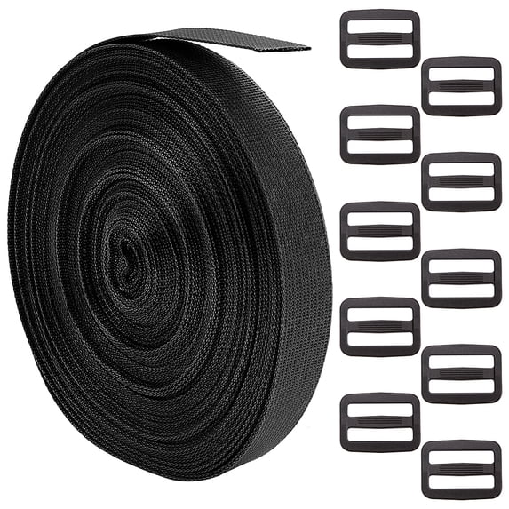 50m Polyester Ribbon with 20Pcs Plastic Buckle Clasps for Bag Strap ...