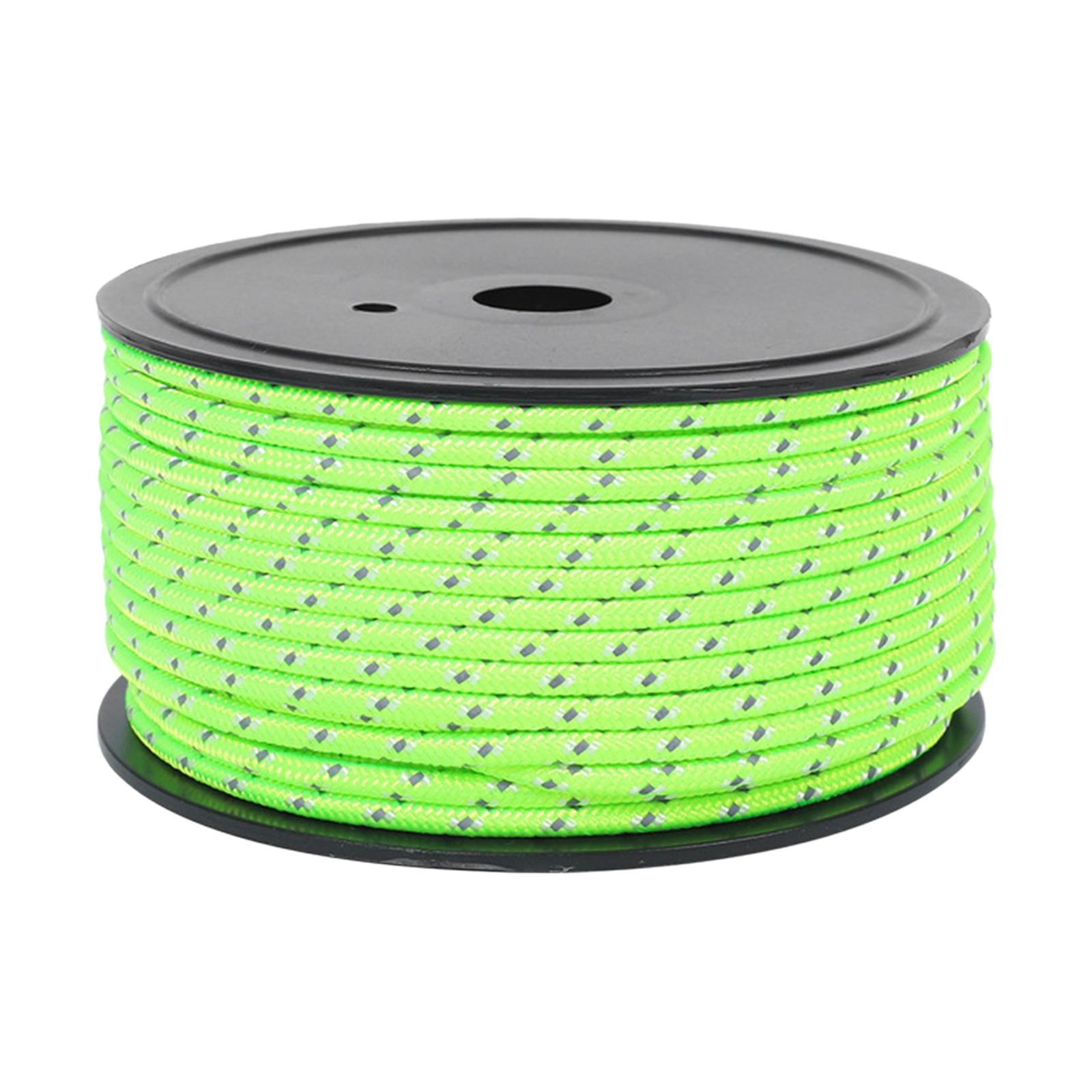 50m Reflective Guyline Solid Braid Camping Rope Nylon Rope 4mm ...