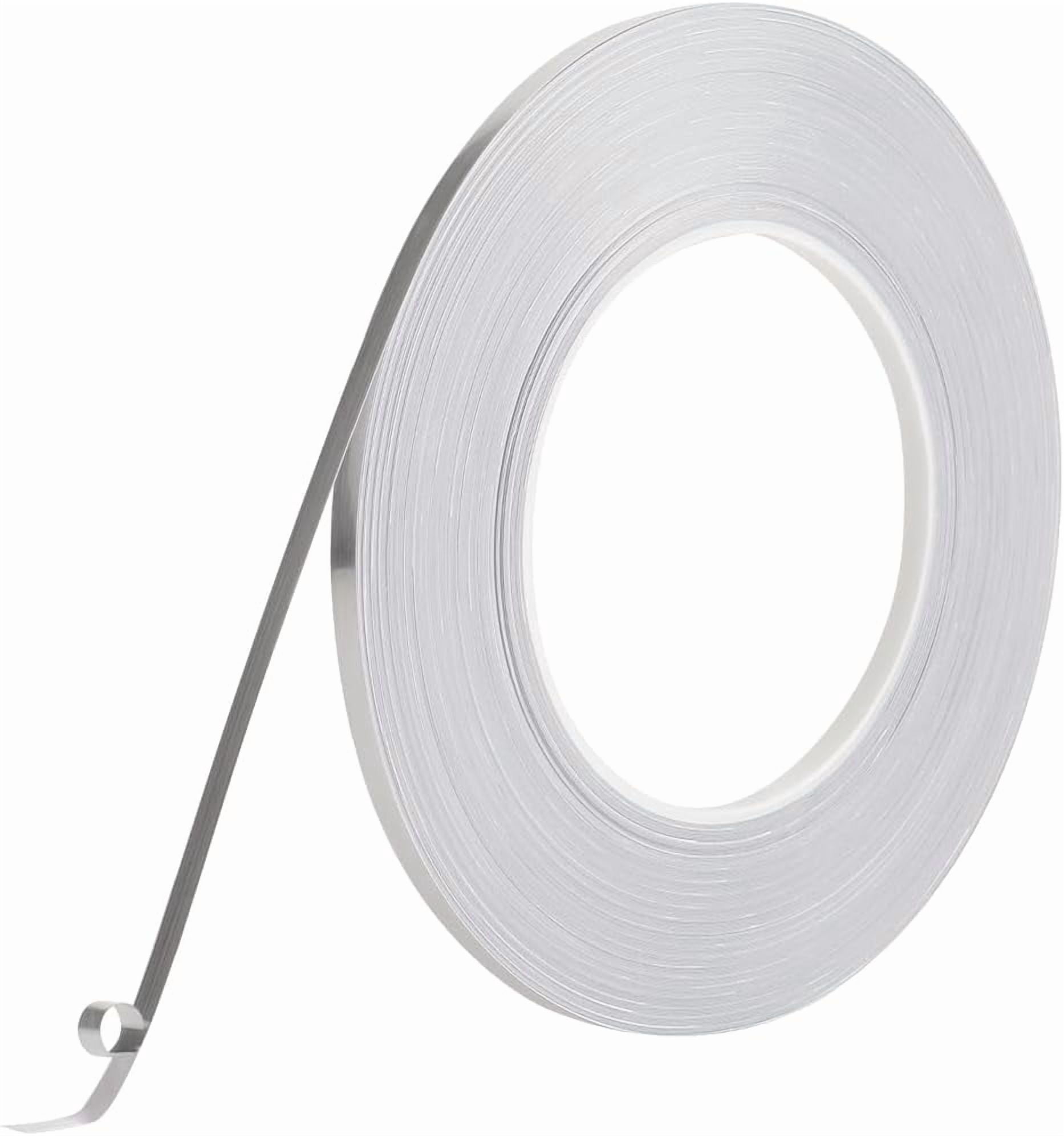 50m x 5mm Silver Metalized Polyester Film Tape Brushed Metallic Decor ...