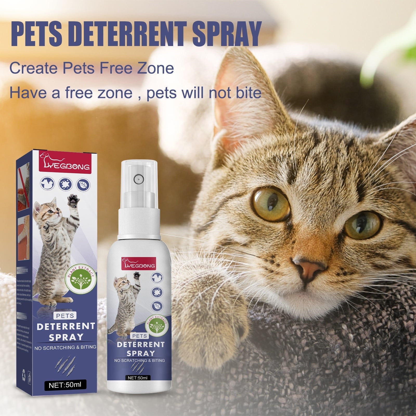 50ml Bitter Spray for Cats - Natural Training Aid to Stop Scratching ...