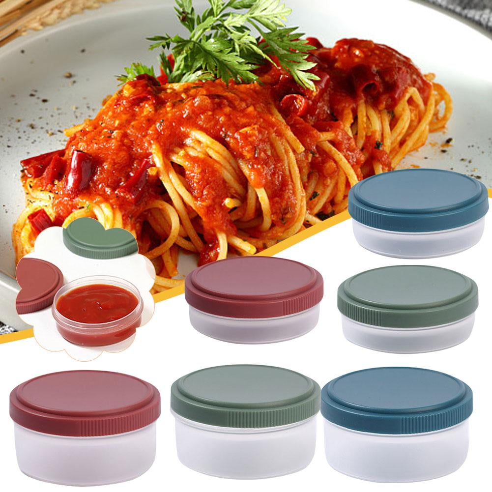 50ml Blue Round Mini Sauce Cup Sauce Box With Lid 50ml Food Seasoning ...