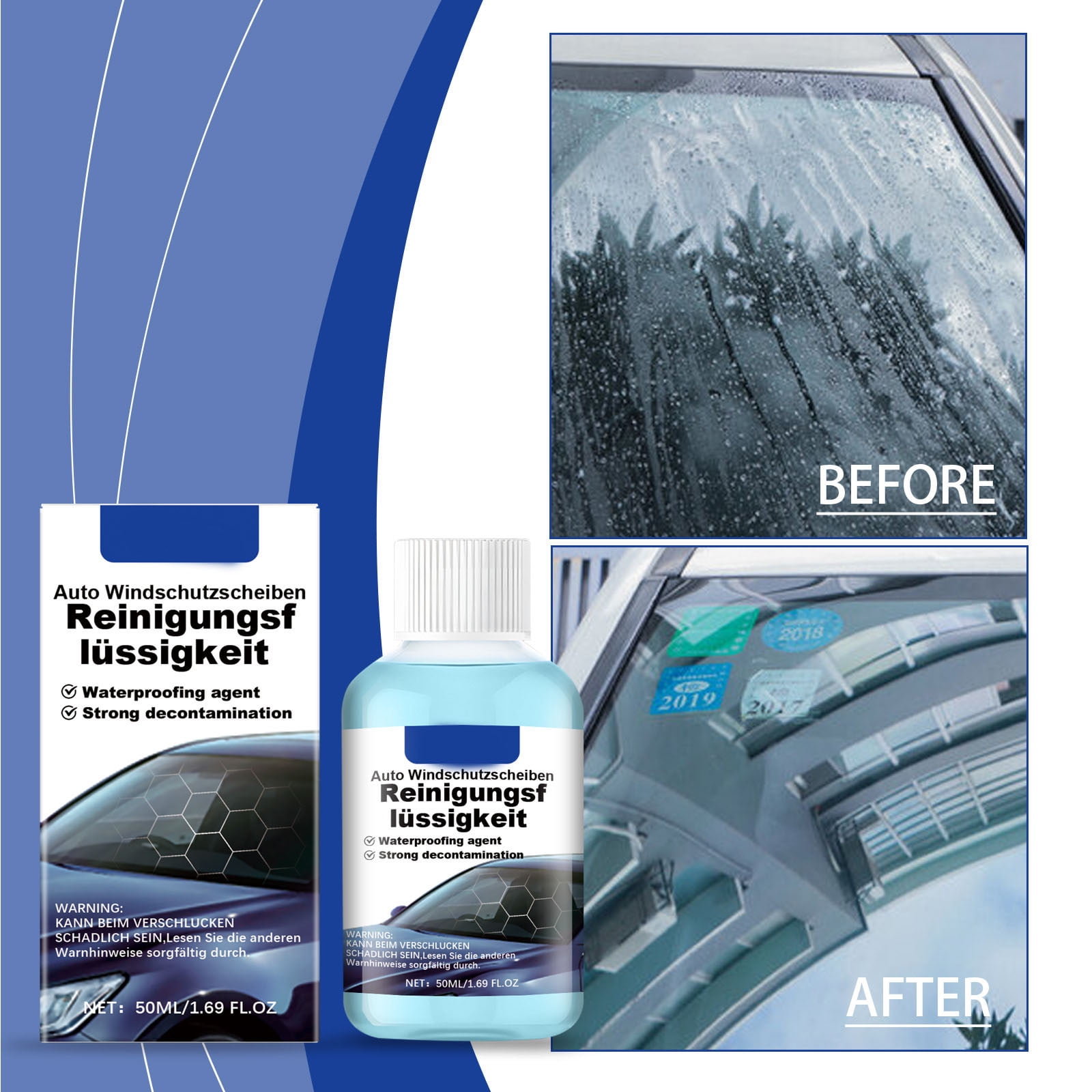 50ml Car Windshield Cleaner – Waterproof Glass Cleaning Liquid ...