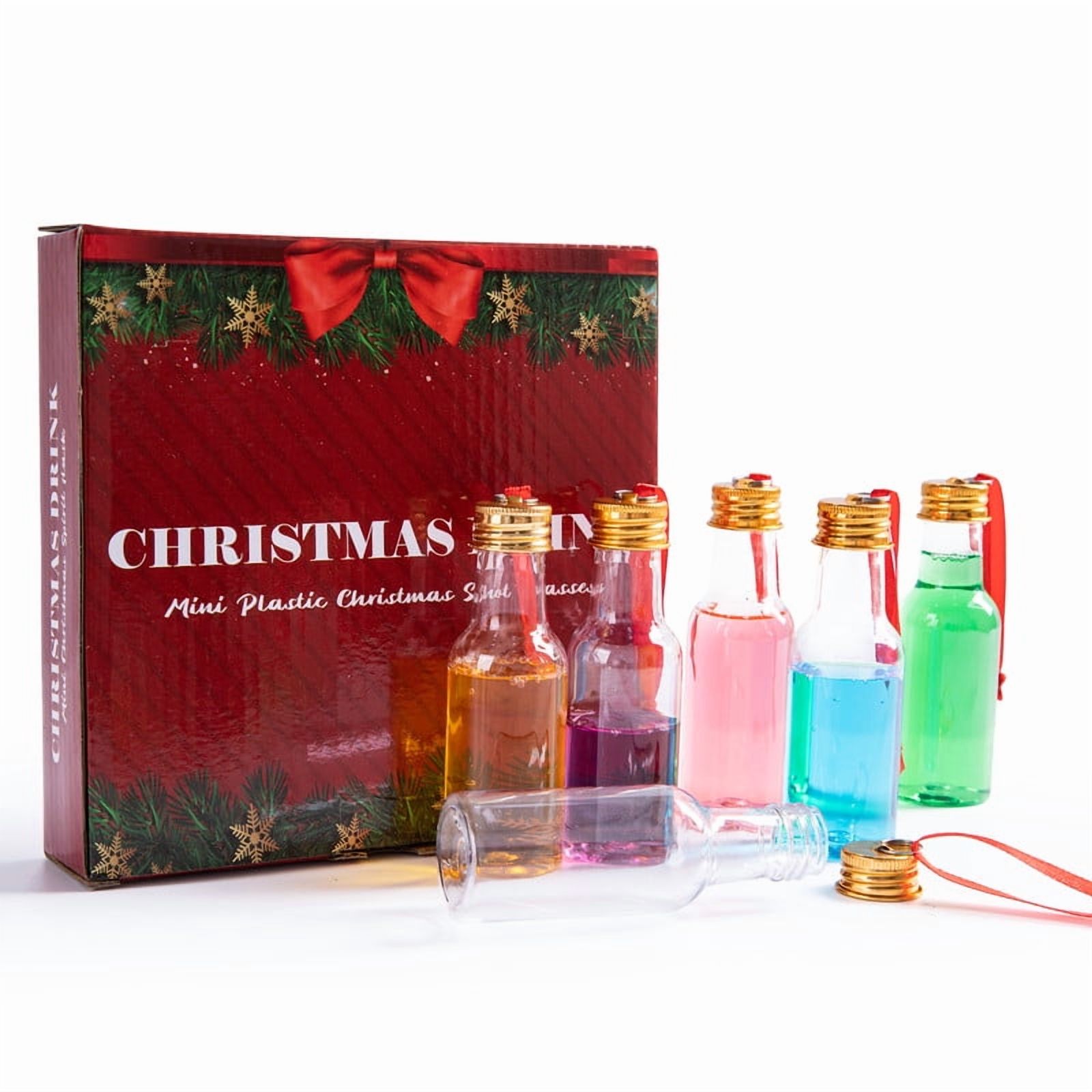 50ml Christmas Booze Balls Set - Fillable Clear Plastic Xmas Tree ...
