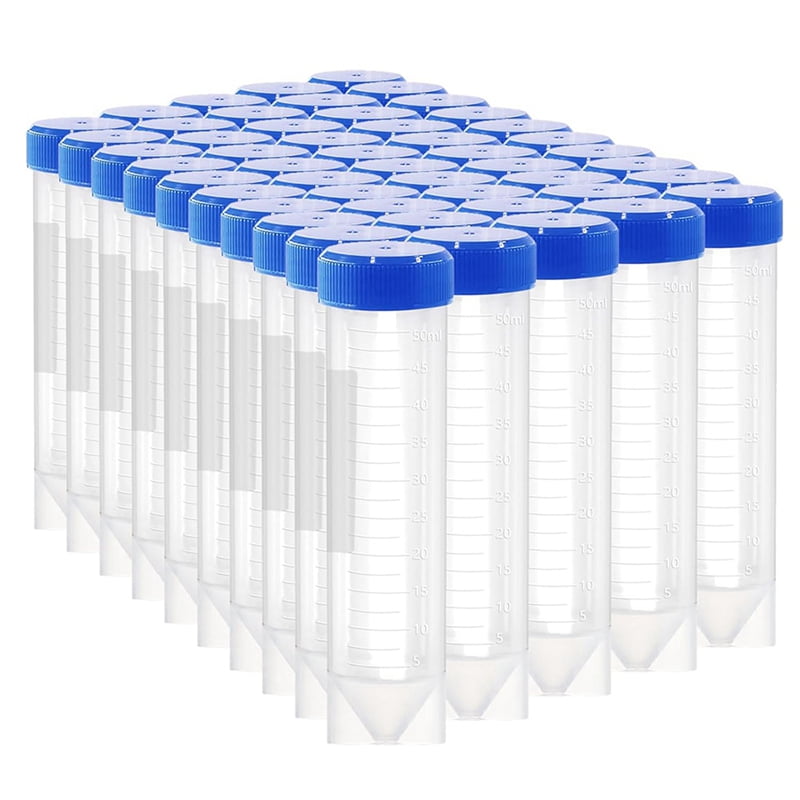 50ml Plastic Centrifuge Tubes with Screw Cap, 50 PCS 50ml Self-Standing ...