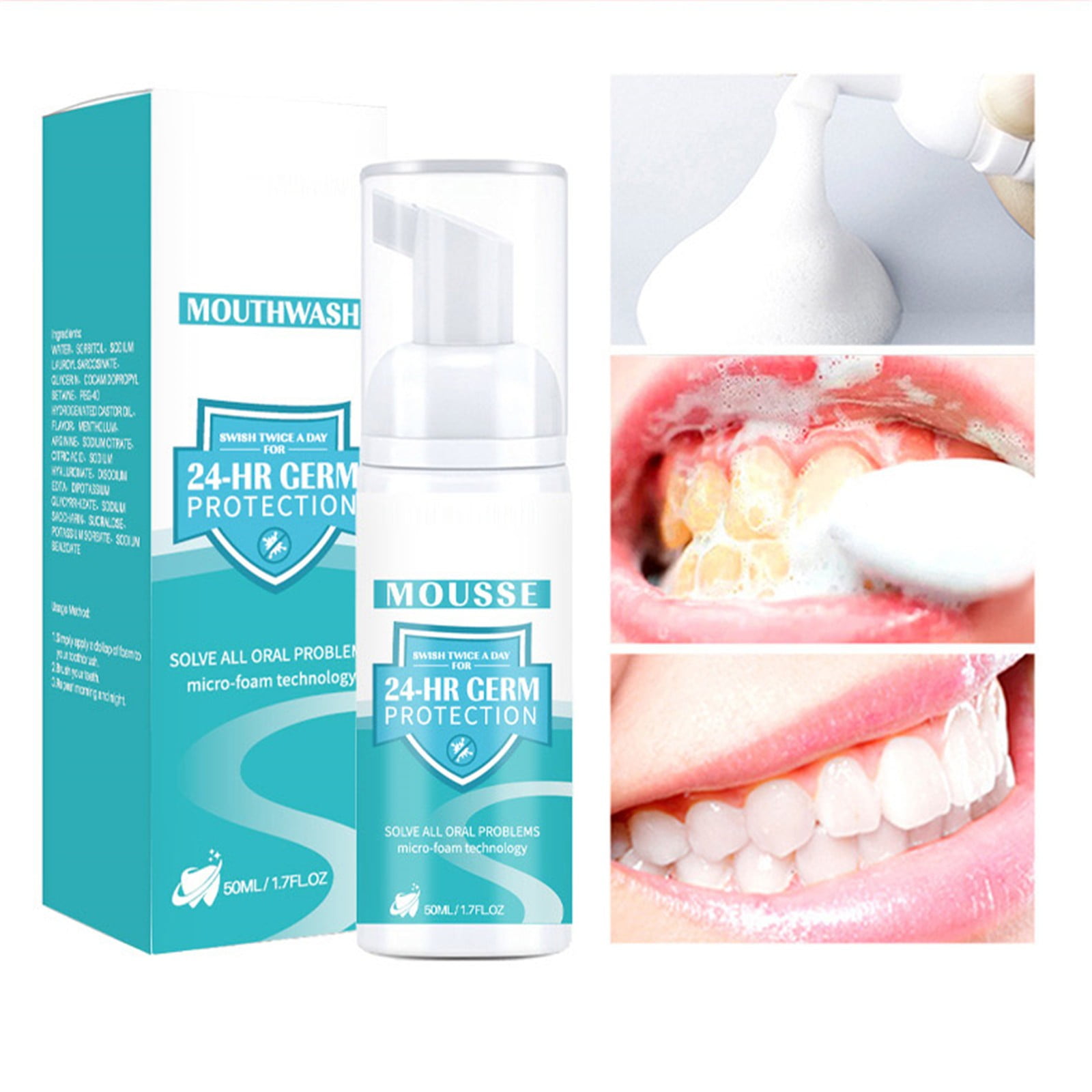 50ml Toothpaste Foam Mouthwash, Ultra-Fine Mouthwash Foam Toothpaste ...