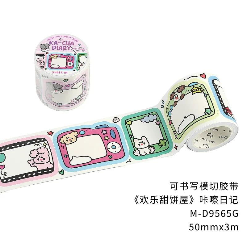 50mm * 3m Cute Cartoon Shaped Die Cutting Convenience Sticker Label ...