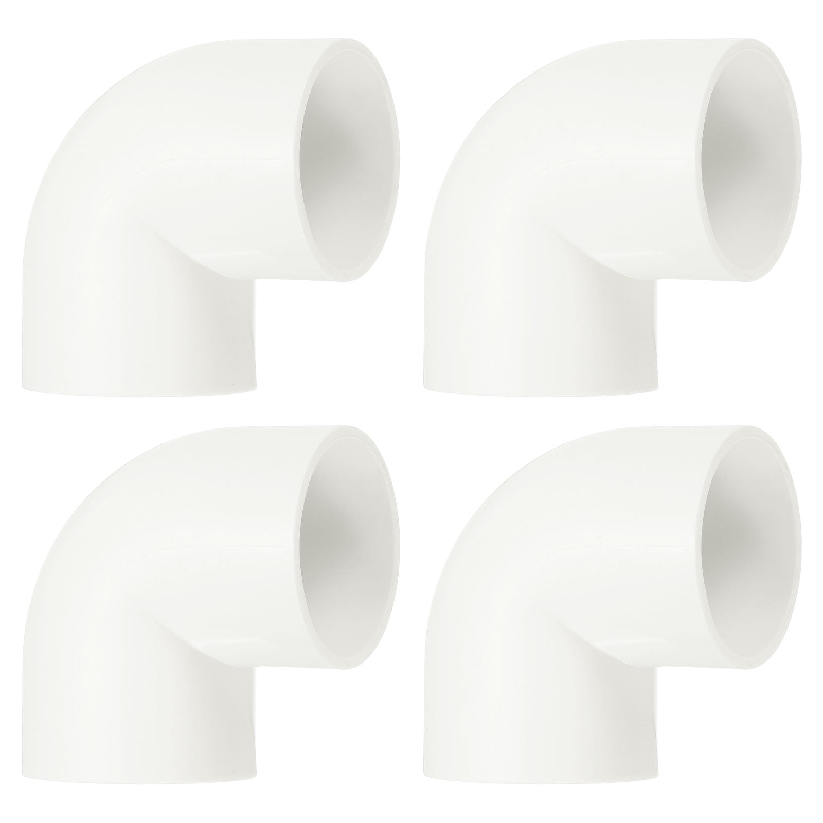 50mm 90 Degree Elbow, 4 Pcs PVC Pipe Fittings Connectors, White ...