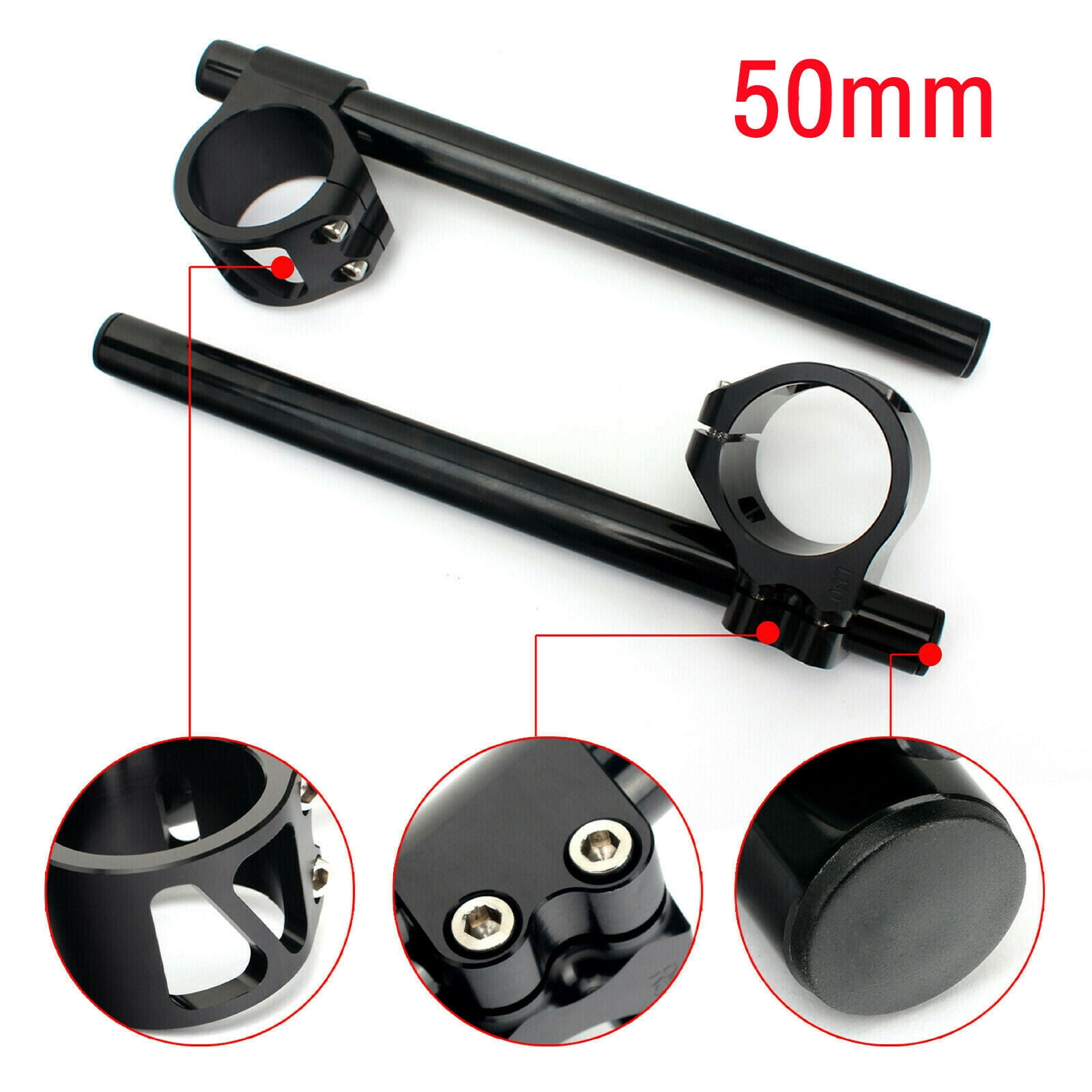 50mm Billet Clip-On Handlebars for Kawasaki Ninja ZX10R ZX-14 ZX-6R ...