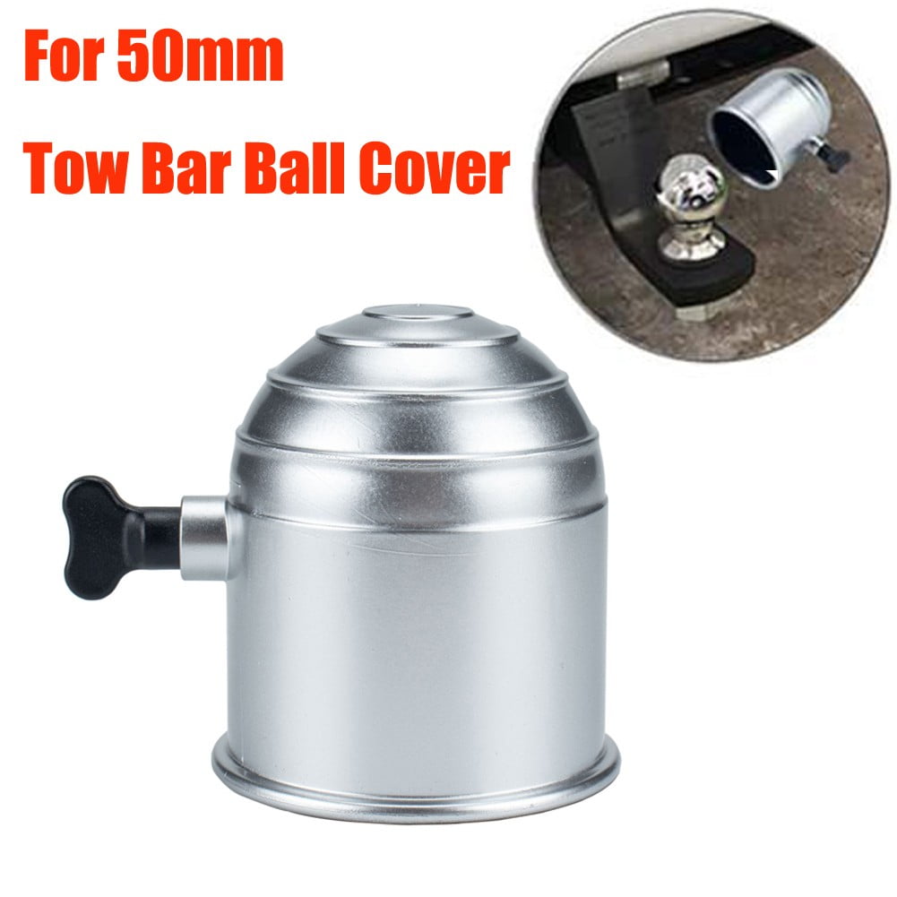 50mm Car Tow Bar Ball Cover Lockable Key Towing Hitch Trailer Protector ...