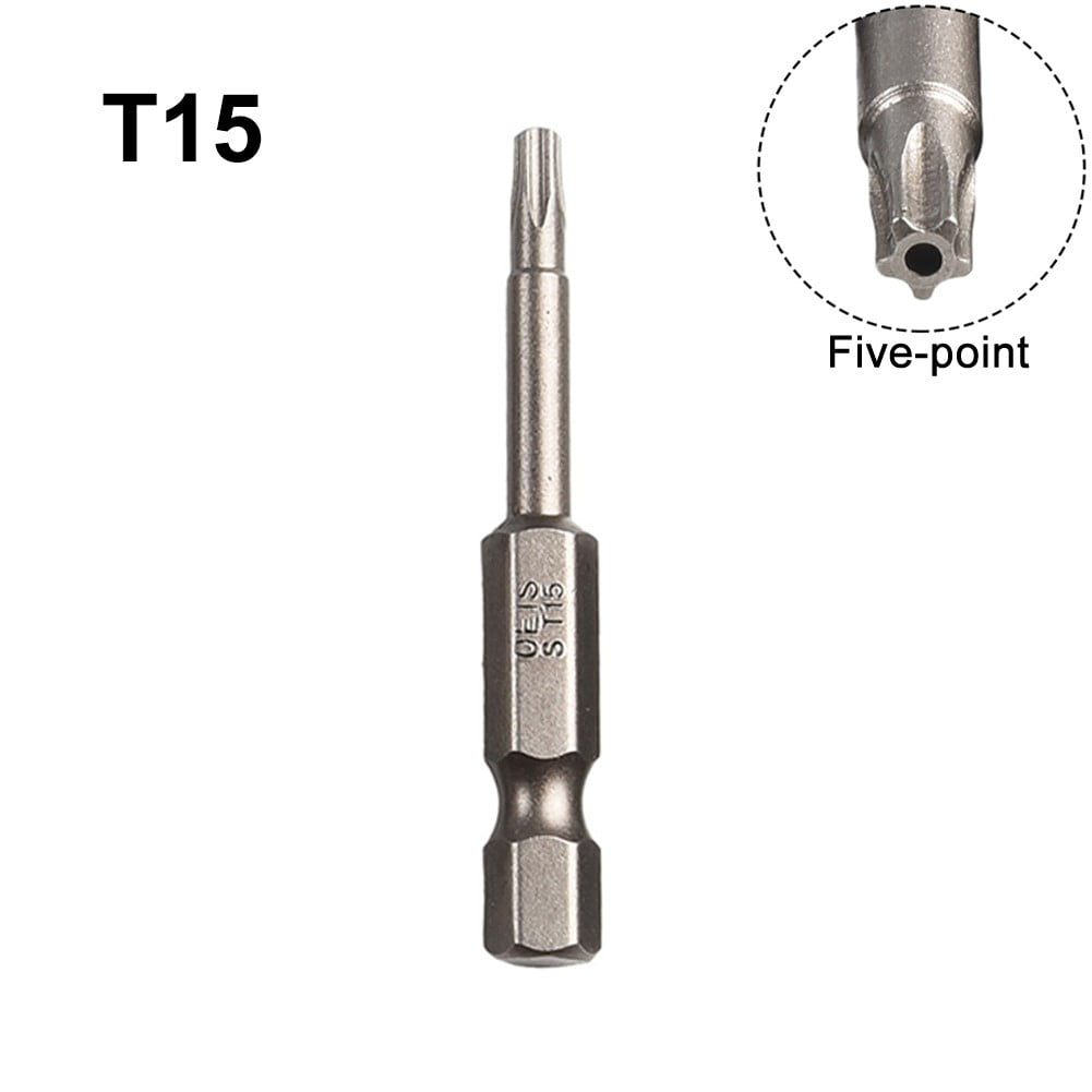 50mm Hex Shank Magnetic Star Screwdriver Bit Set for T8-T40 - Walmart.com