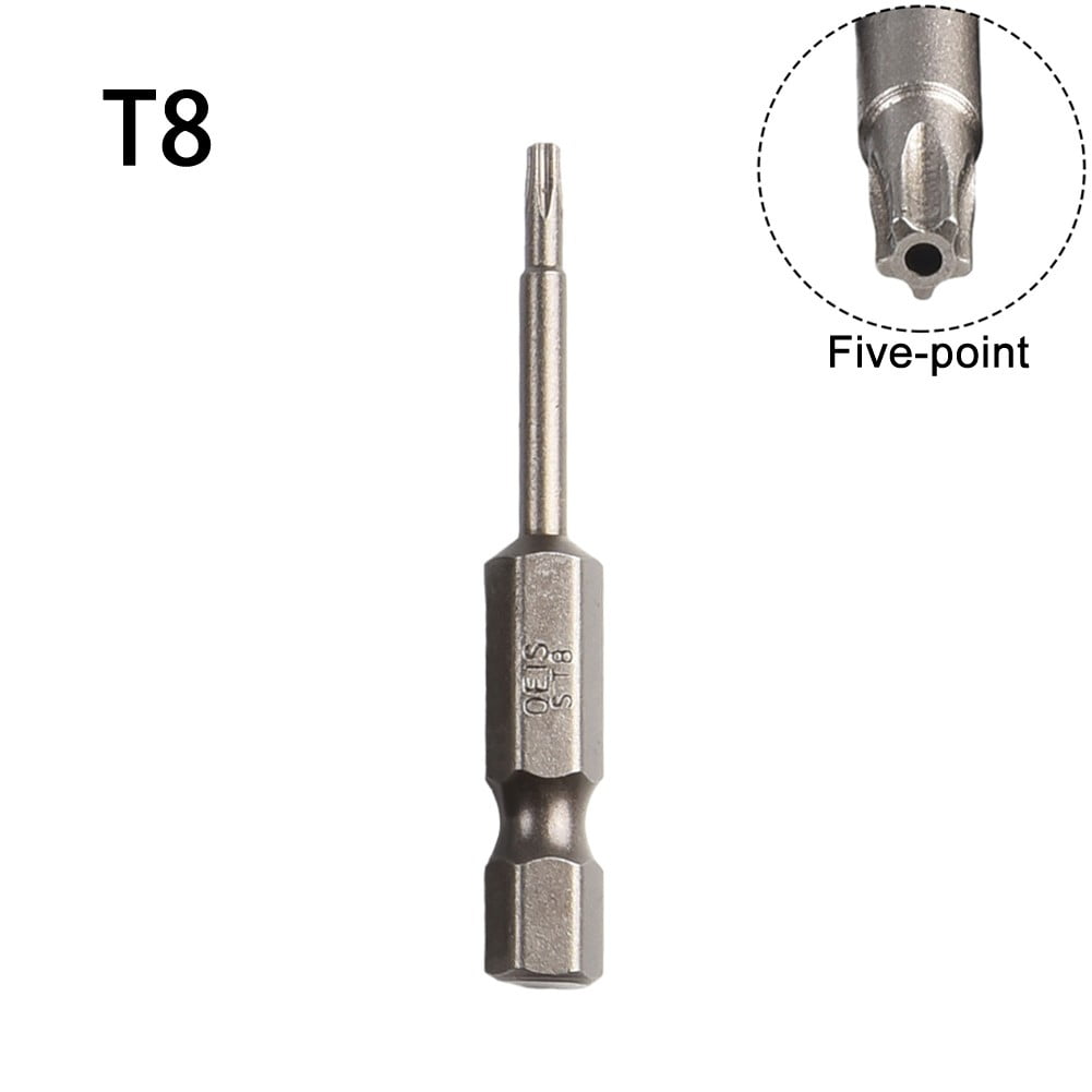50mm Hex Shank Magnetic Star Screwdriver Bit Set for T8-T40 - Walmart.com