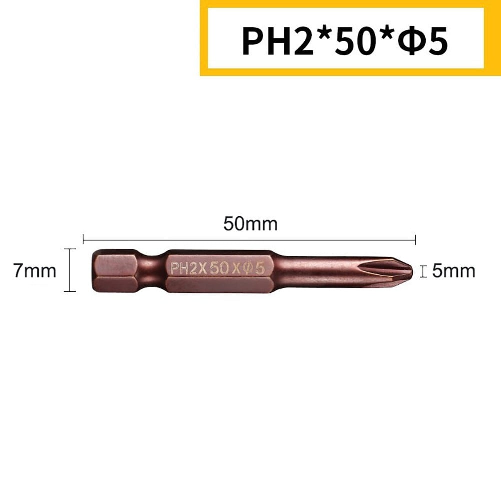 50mm Hex Shank Screwdriver Bit Set for Electric Drill PH00 PH0 PH1 PH2 ...