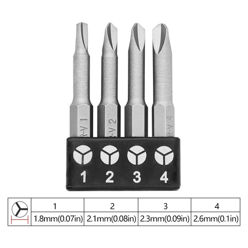 50mm Screwdriver Bit Set with Triangle, Y, U Type for Electric ...