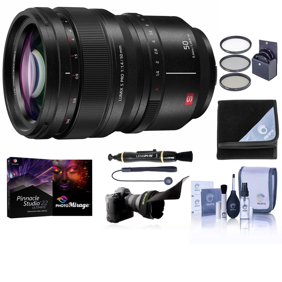 50mm f/1.4 LUMIX S PRO Lens for Leica L, Bundle with 77mm Filter Kit ...