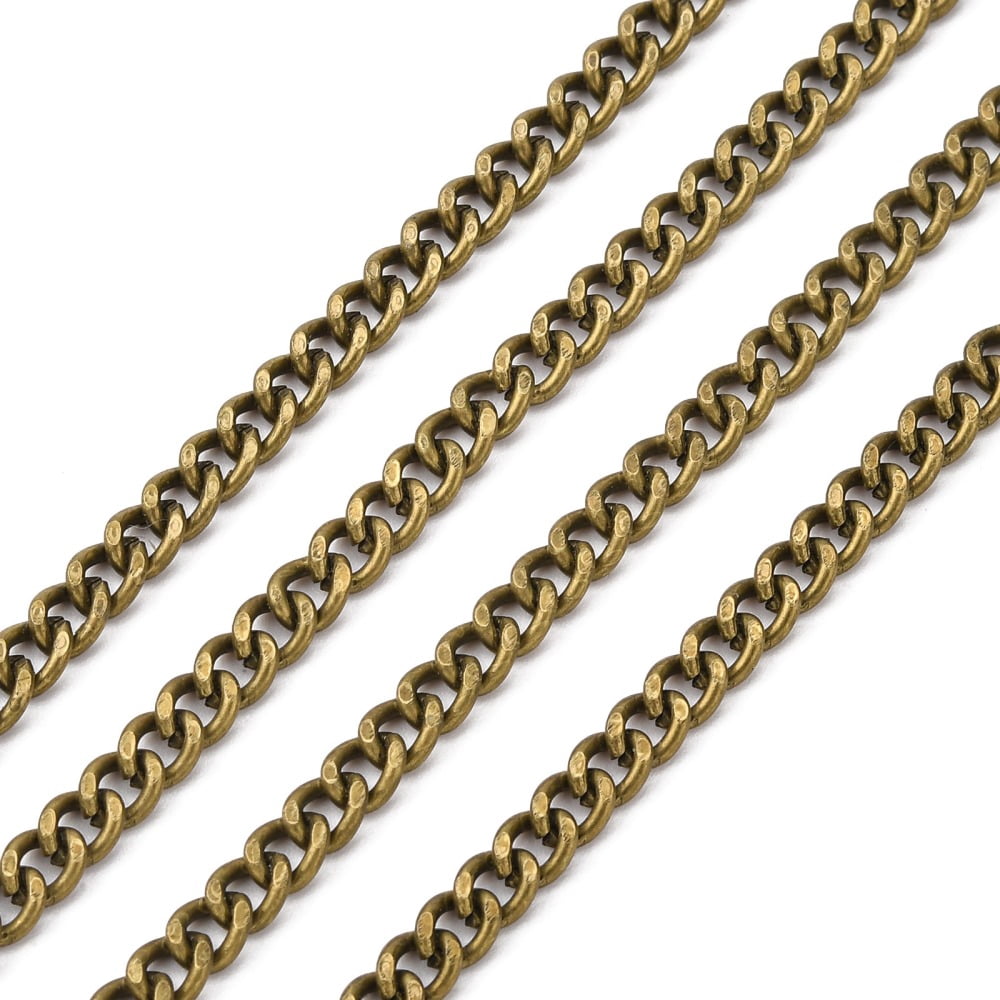 50ms Iron Cuban Link Chains Chunky Chains Unwelded with Spool Oval ...