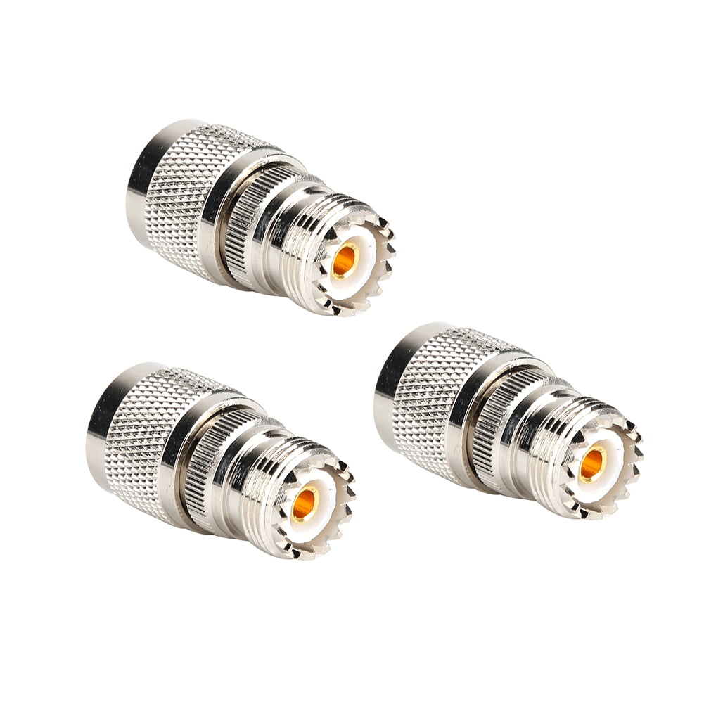 50ohm RF Coaxial Adapter, 3-Pack N Male to UHF Female Connectors for Antennas, Broadcast Radios ...