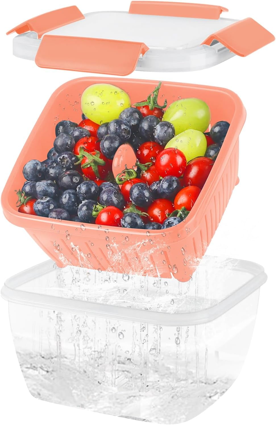 50oz Berry Keeper Fruit Storage Container for Fridge, Fresh Food ...