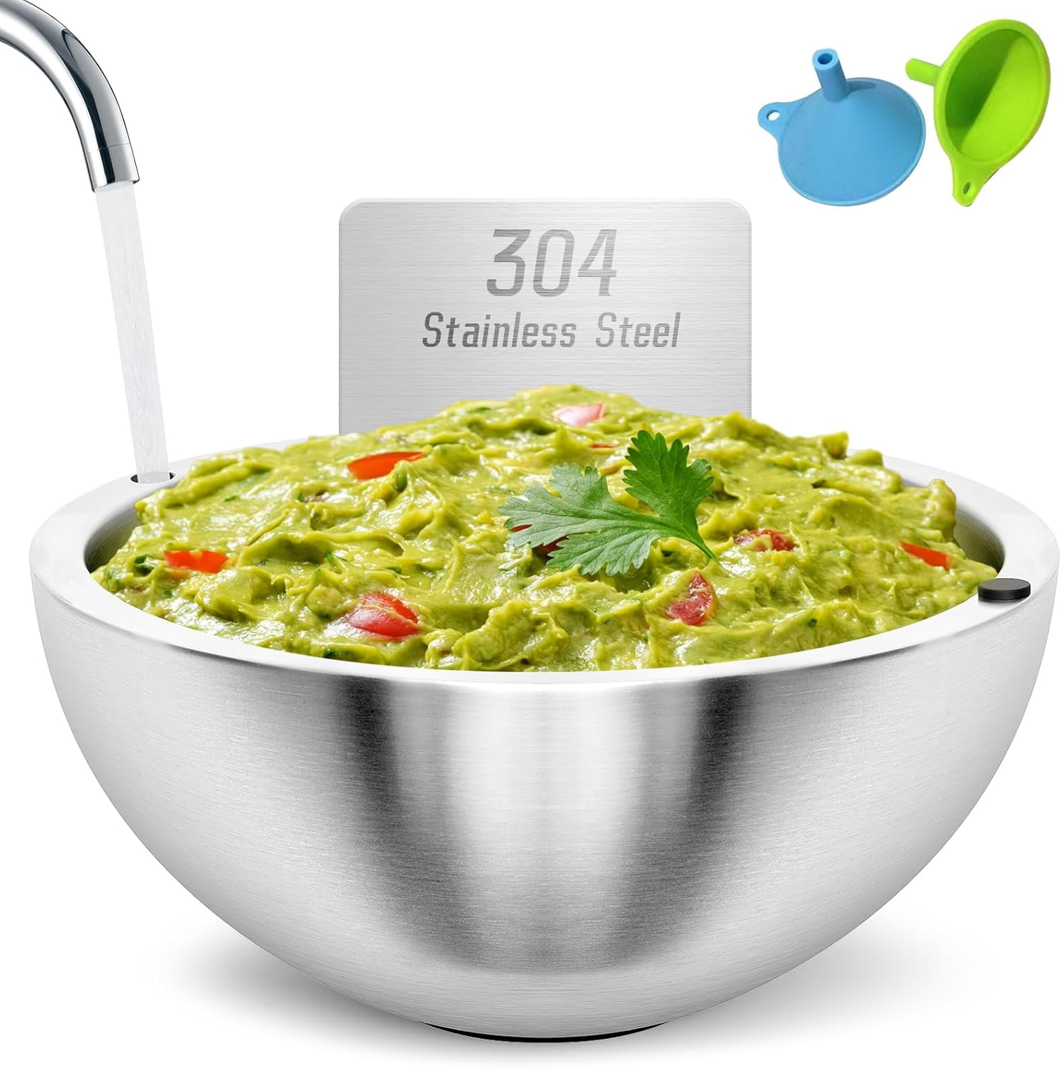 50oz Dip Chiller Bowl,304 Stainless Steel Ice Chamber for Salsa, Salad ...