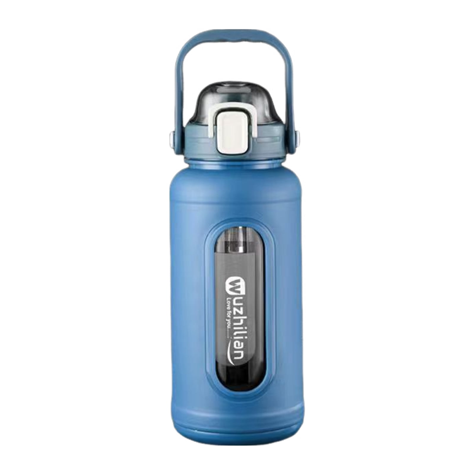 50oz Glass Drinking Bottle - Leak-Proof, with Straw Handle, Stainless ...
