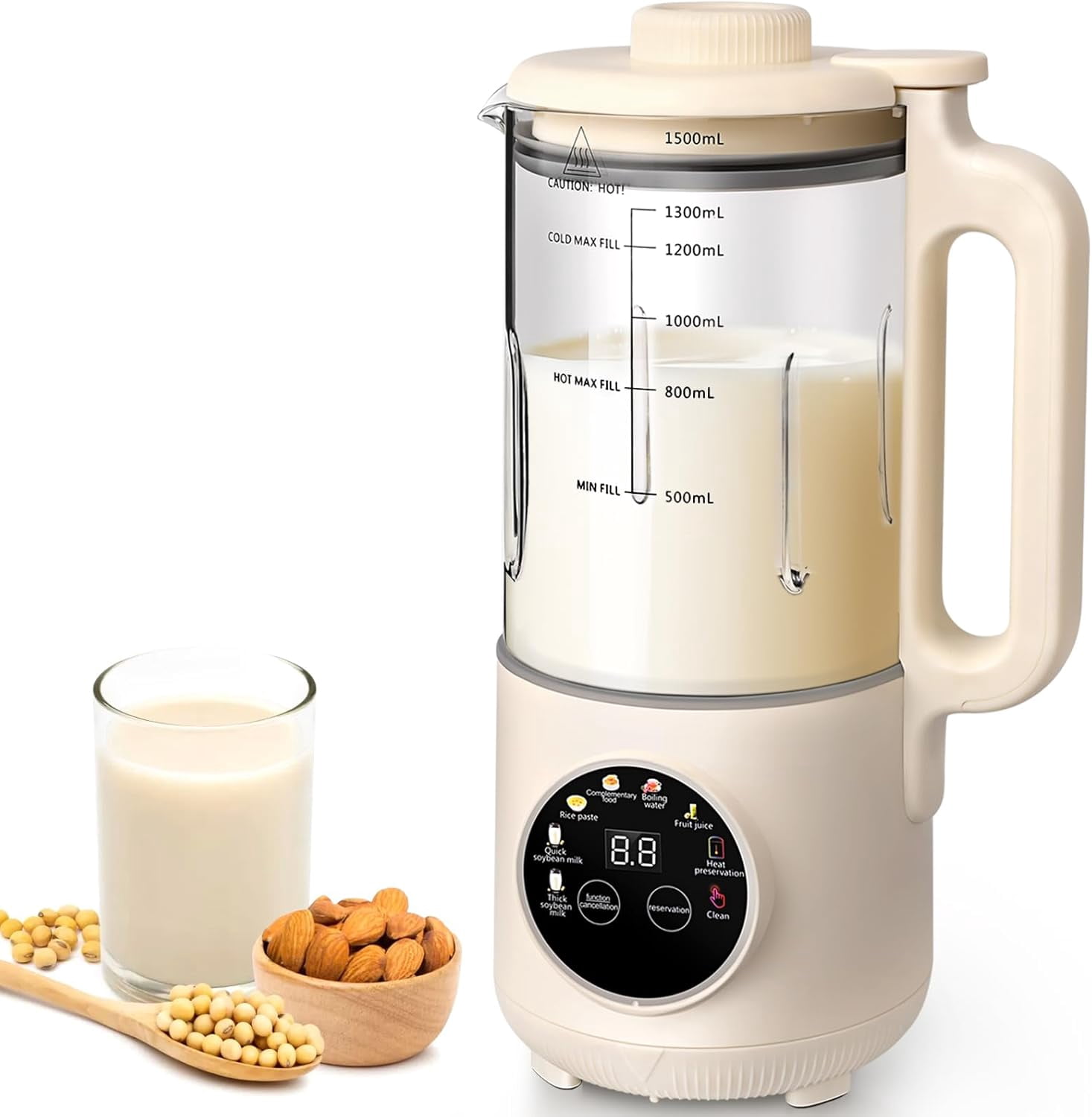 50oz Nut Milk Maker 10-in-1 Automatic Nut Milk Machine with 20 Blades ...