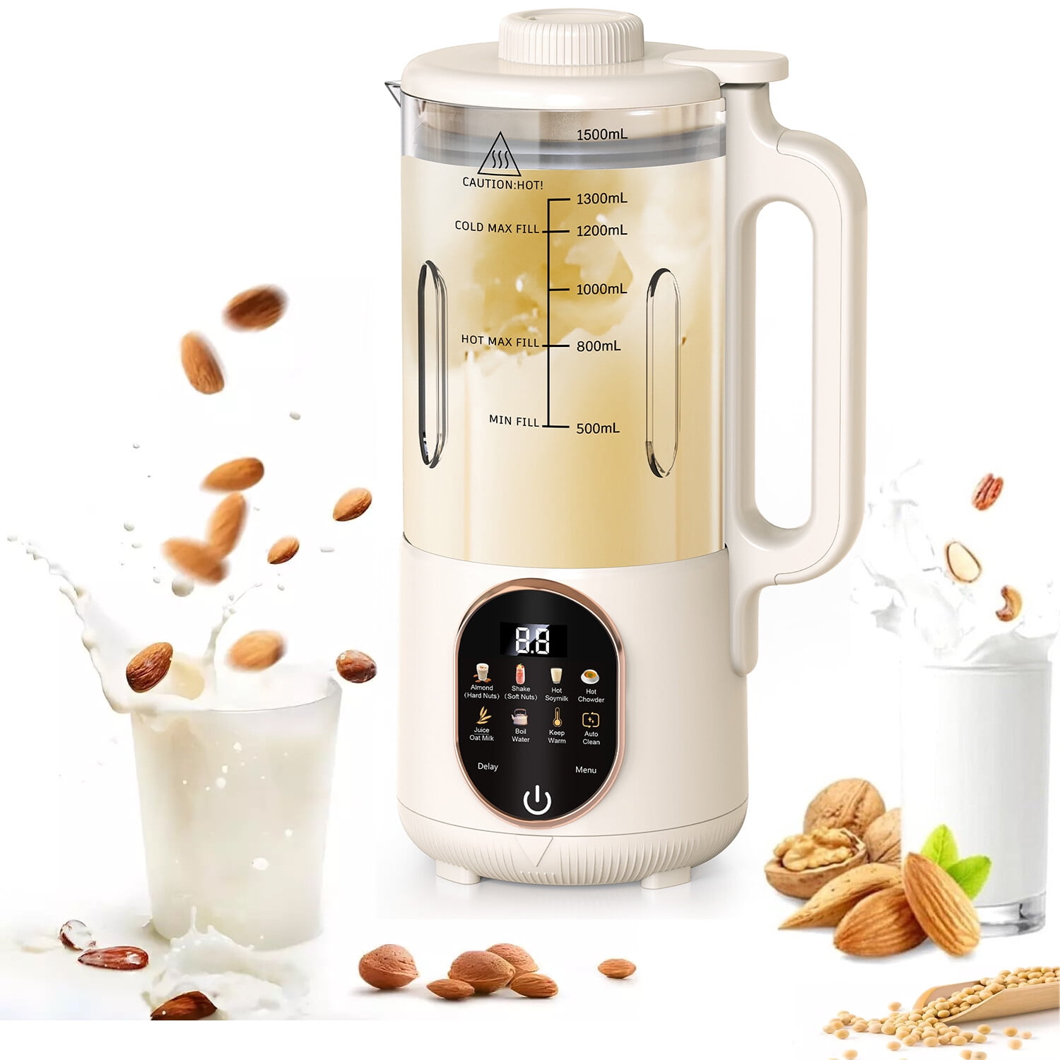 50oz Nut Milk Maker Machine Automatic Make Almond Soy Oat Cashew ...