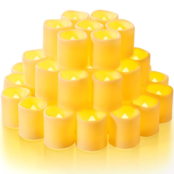 50pack Flickering Votive Candles 200+hour Electric Operated Led ...