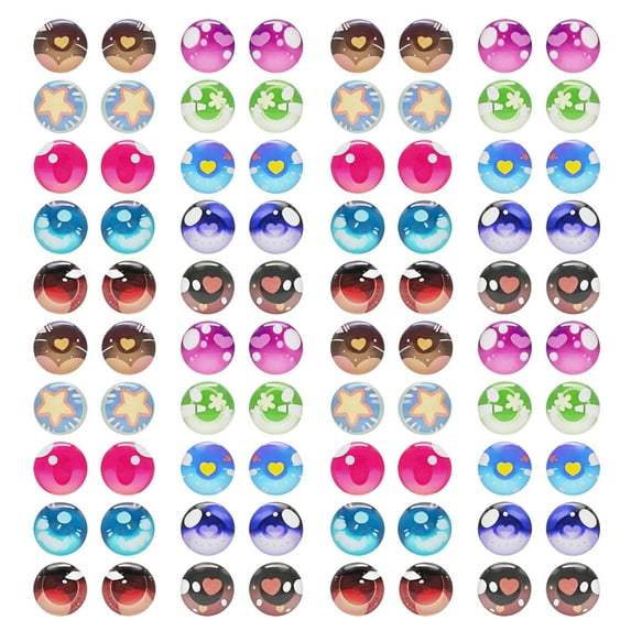 50pairs 10mm Cute Toy Eyes Star Pattern Craft Eyes Glass Flatback ...