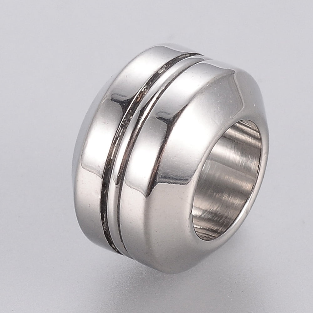 50pc 304 Stainless Steel Beads Grooved Beads Column Stainless Steel ...
