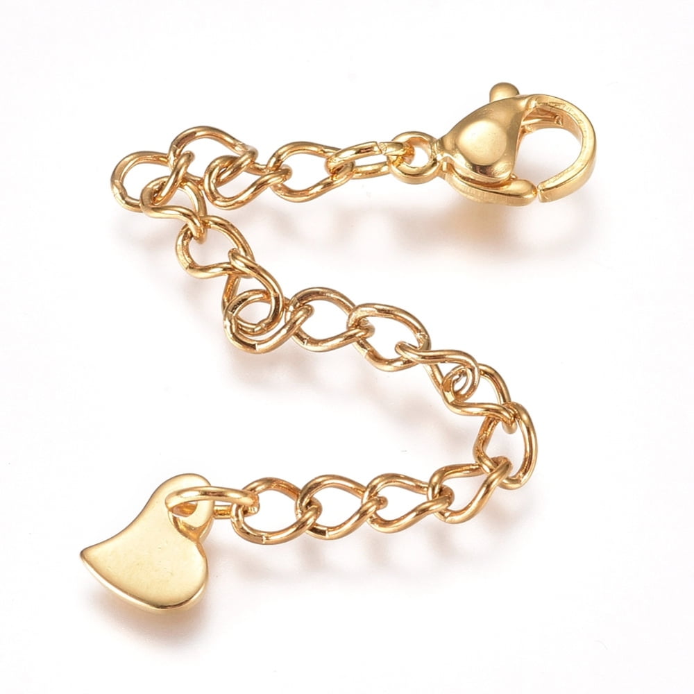50pc 304 Stainless Steel Chain Extender with Lobster Claw Clasps and ...