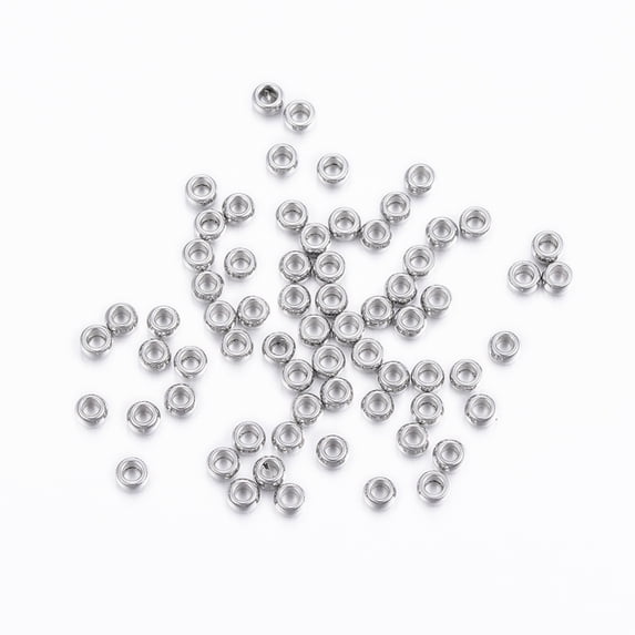50pc 304 Stainless Steel Spacer Beads Rondelle Stainless Steel Color ...