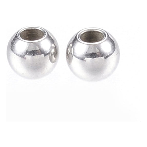 50pc 304 Stainless Steel Spacer Beads Round Stainless Steel Color 3x2mm ...
