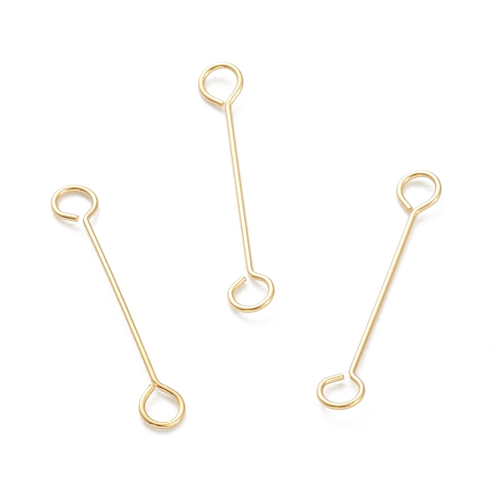 50pc 316 Surgical Stainless Steel Eye Pins Double Sided Eye Pins Real ...