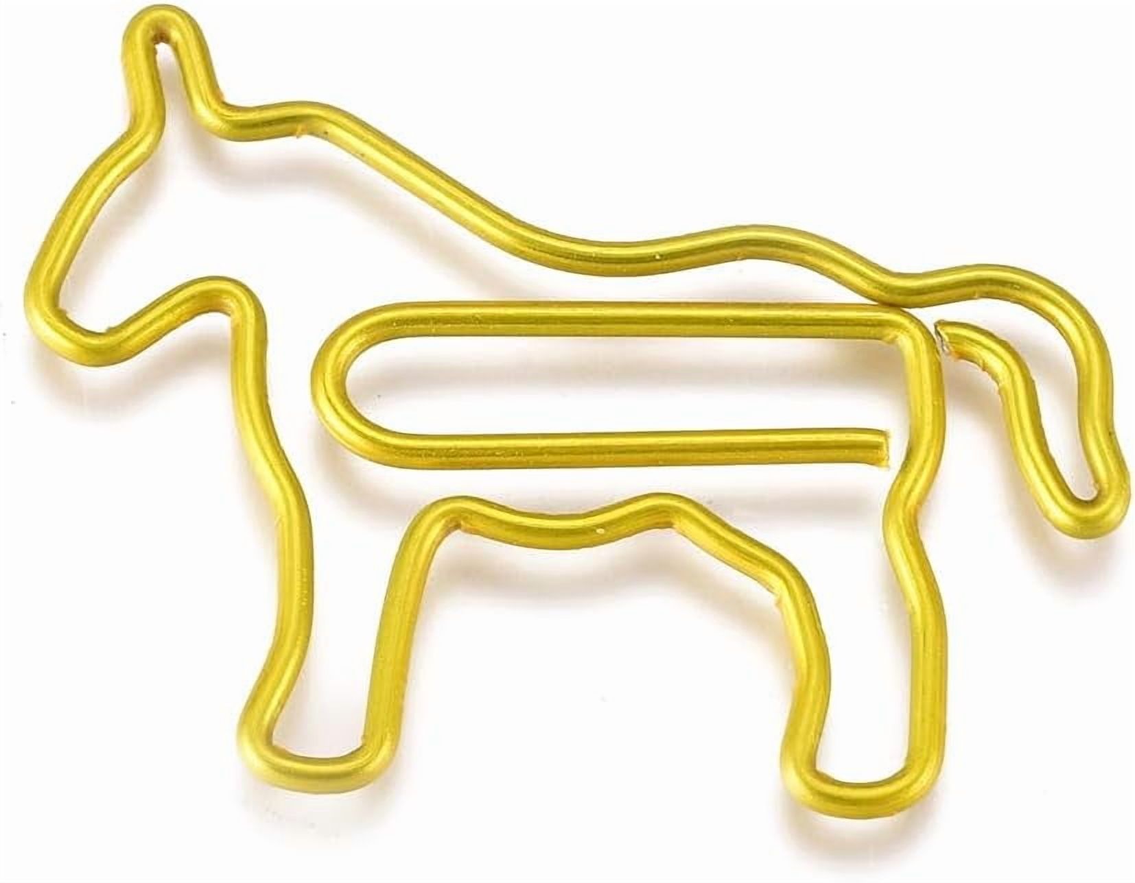 50pc 50Pcs Golden Horse Shape Iron Paperclips Cute Small Paper Clips 27 ...