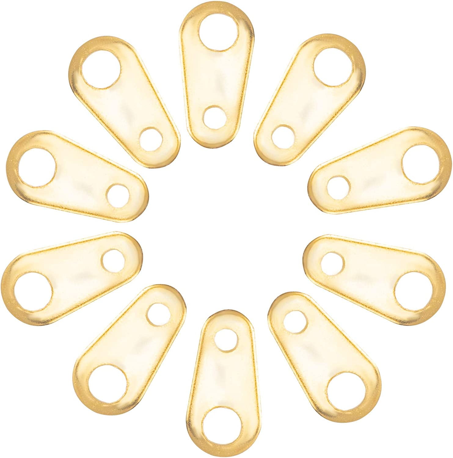 50pc 50pcs Stainless Steel Chain Golden Tabs End Tabs Connector ...