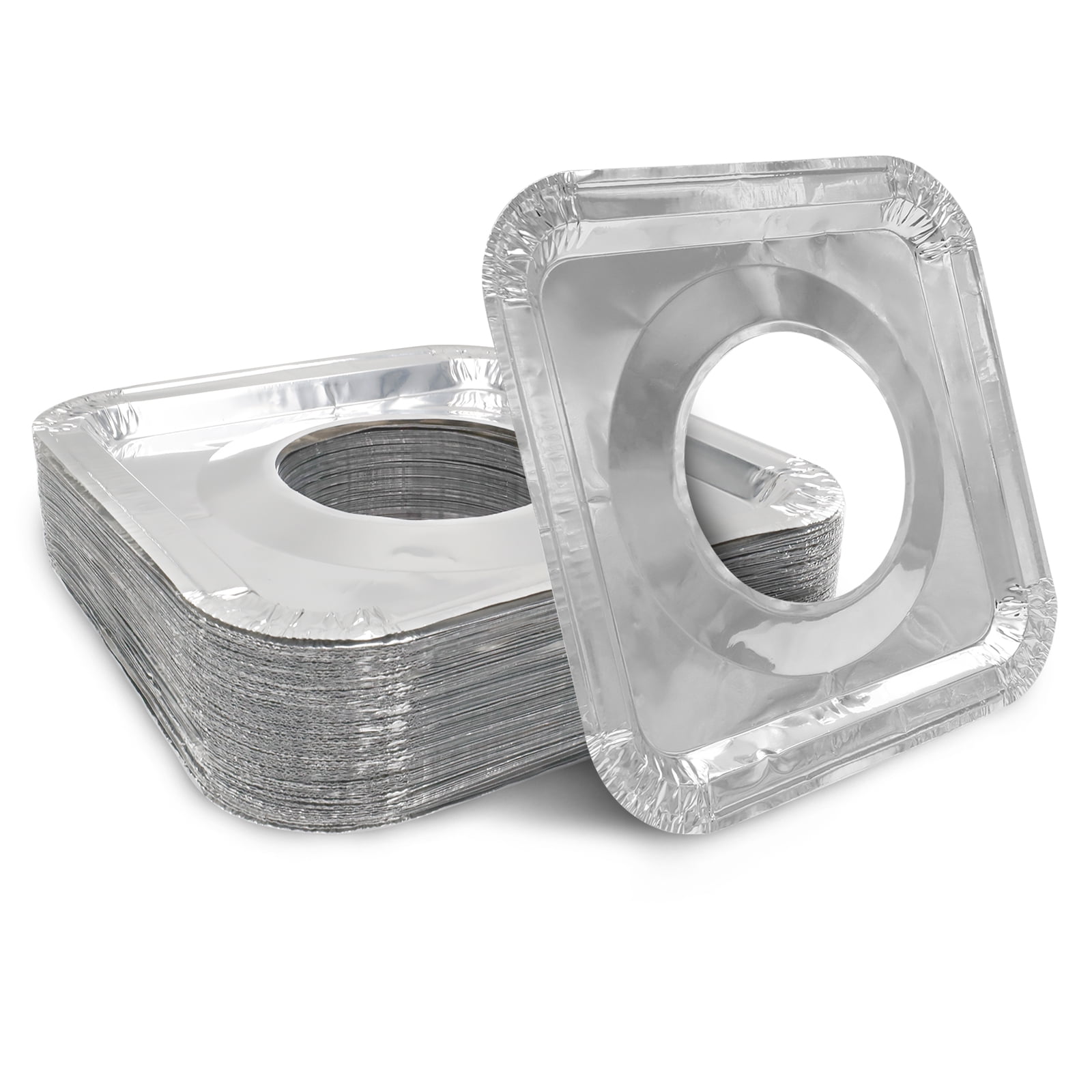 50pc Aluminum Gas Stove Burner Covers -Thicker Foil Square Burner ...