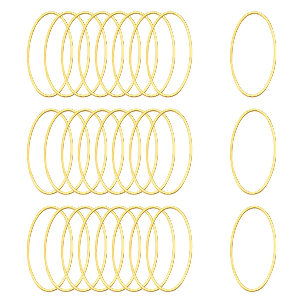 50pc Brass Linking Rings Oval Golden about 16mm wide 30mm long 1mm ...