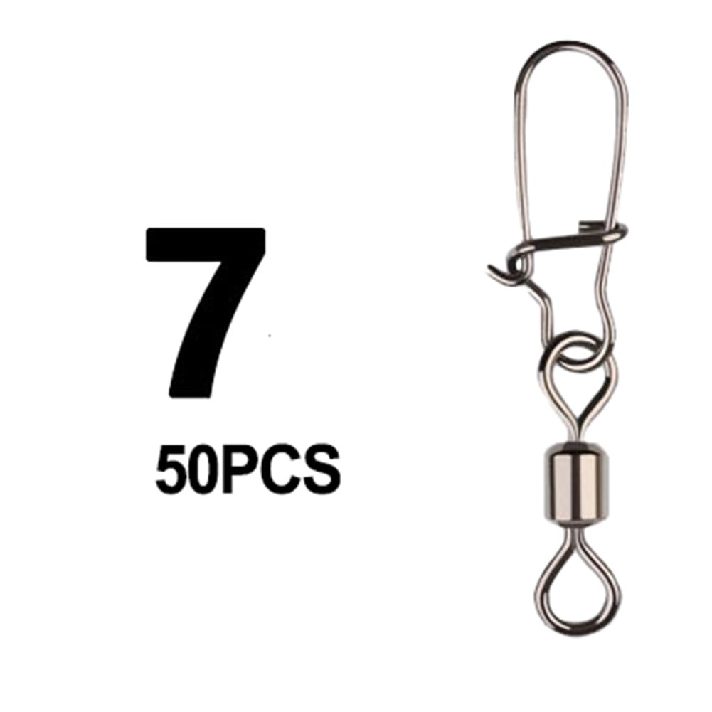 50pc Fishing Tackle Snap Swivels Fishing Hook Lure Connector Fishing ...